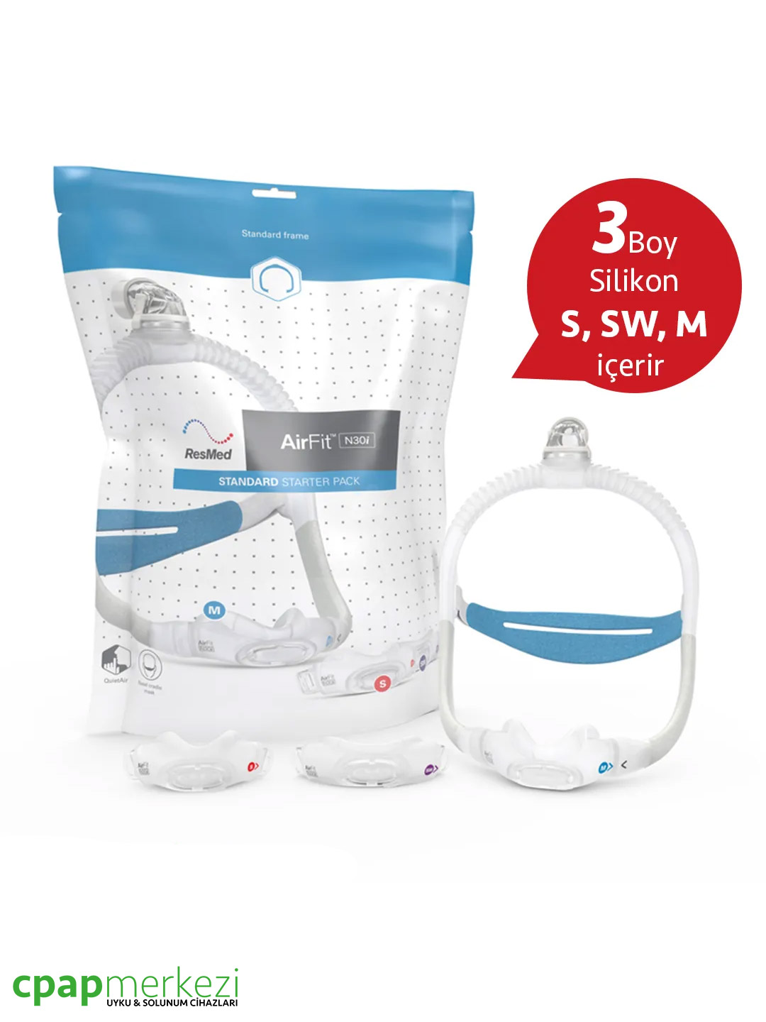 ResMed AirFit N30i Burun CPAP Maskesi [Yeni Model] - 63858